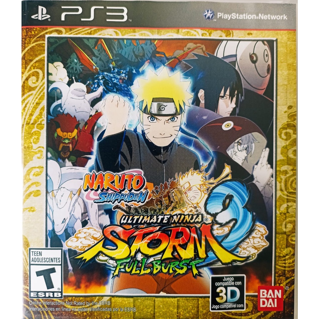 Naruto Shippuden Ultimate Ninja Storm 3 Full Burst PS3 Original Mídia ...
