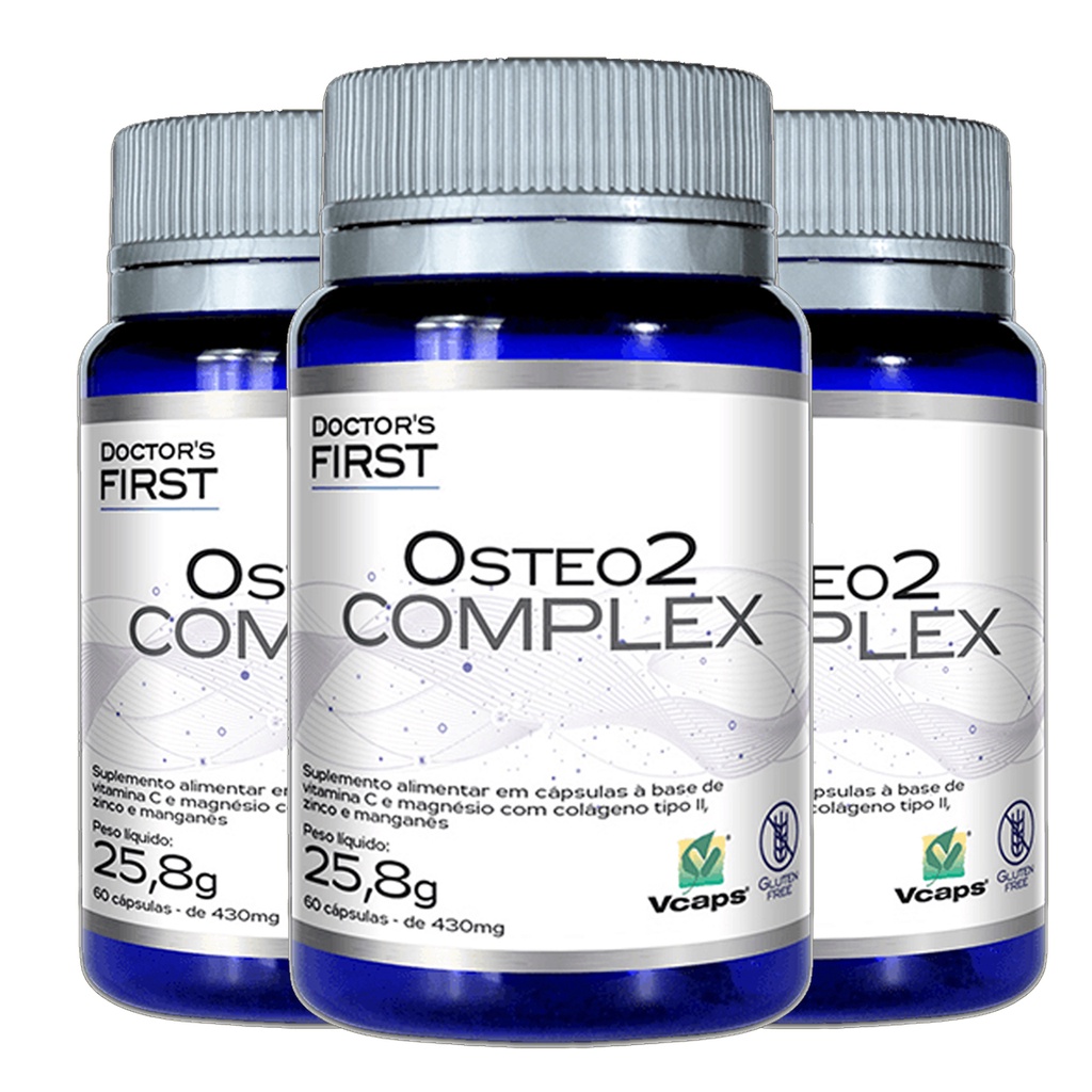 Osteo 2 Complex - Kit com 3 - Doctor's First - Fortalece Ossos ...