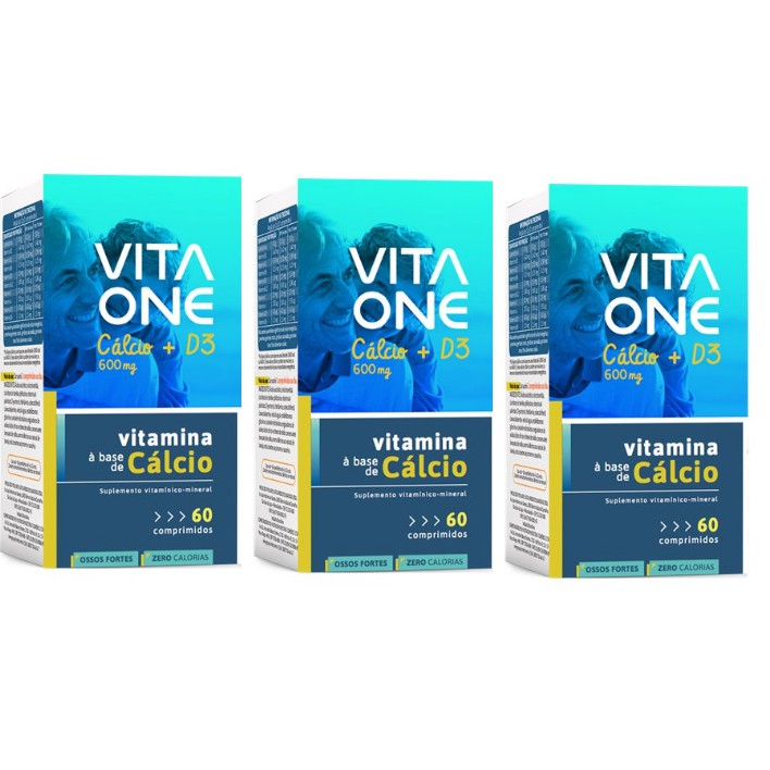 Kit com 3 Vitaone Calcio+Vitamina D Cimed c/60 Comprimidos @ Original ...