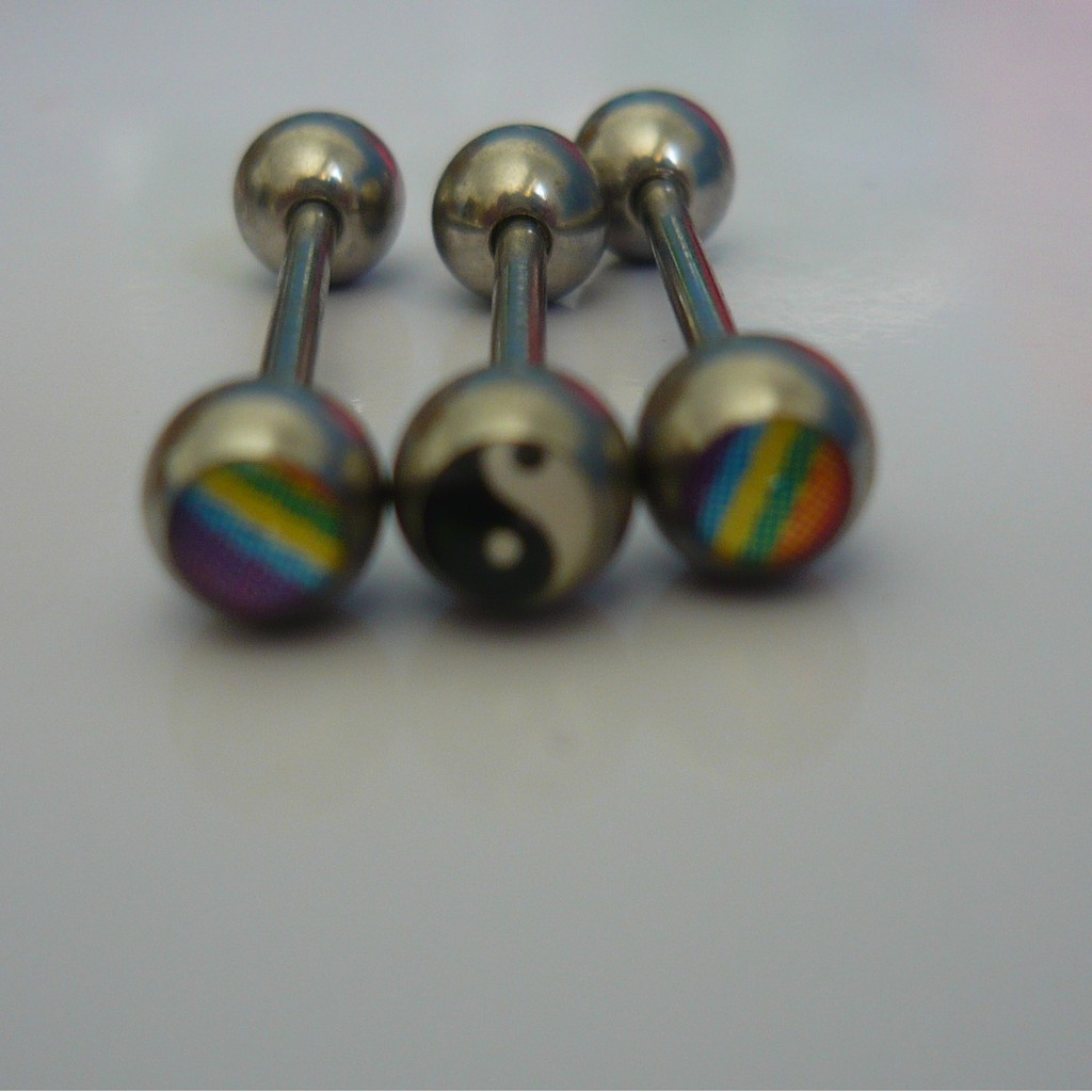 Piercing Barbel de Lingua Diversas Cores em Aço Cirurgico | Shopee Brasil