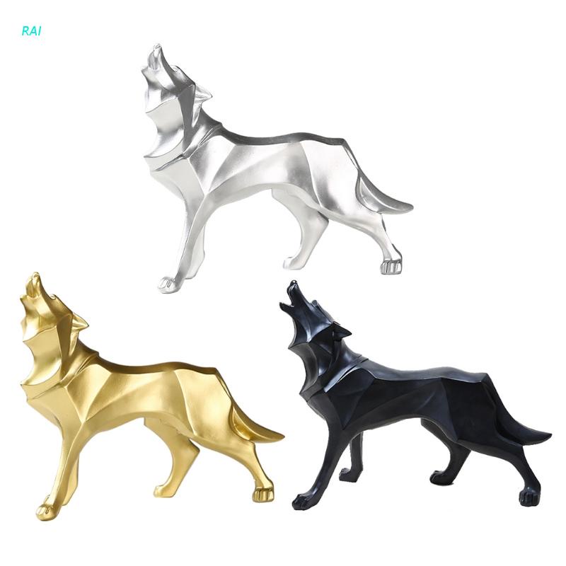 Estátuas De Lobo De Resina Abstrata Geométrica Esculpido | Shopee Brasil