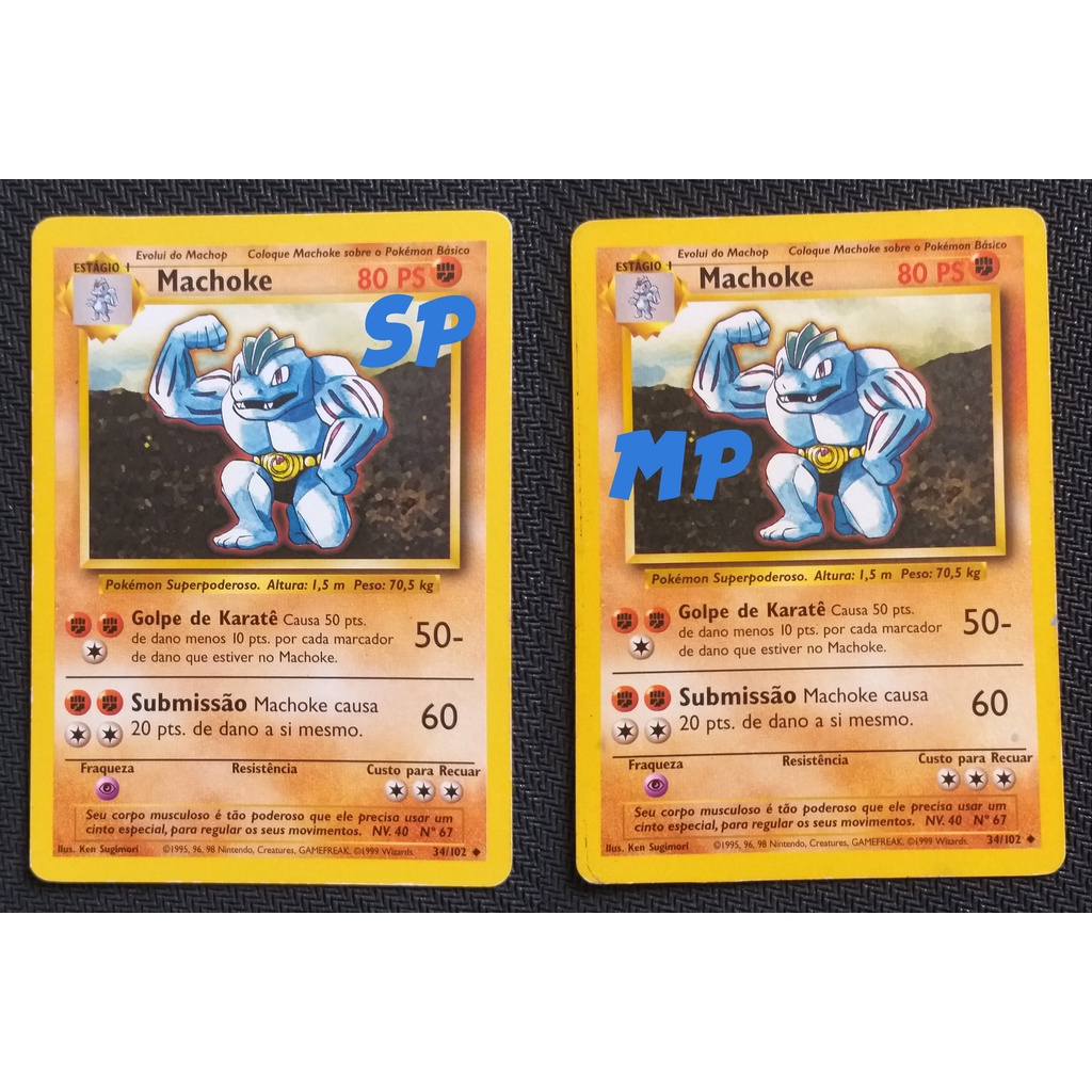 Carta Pokémon TCG - Machoke 34/102 - Base Set - Antiga e Original ...