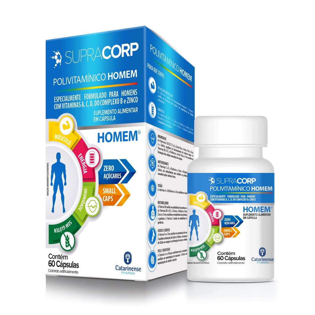 Polivitamínico Homem Supracorp Cx 60 Caps | Shopee Brasil