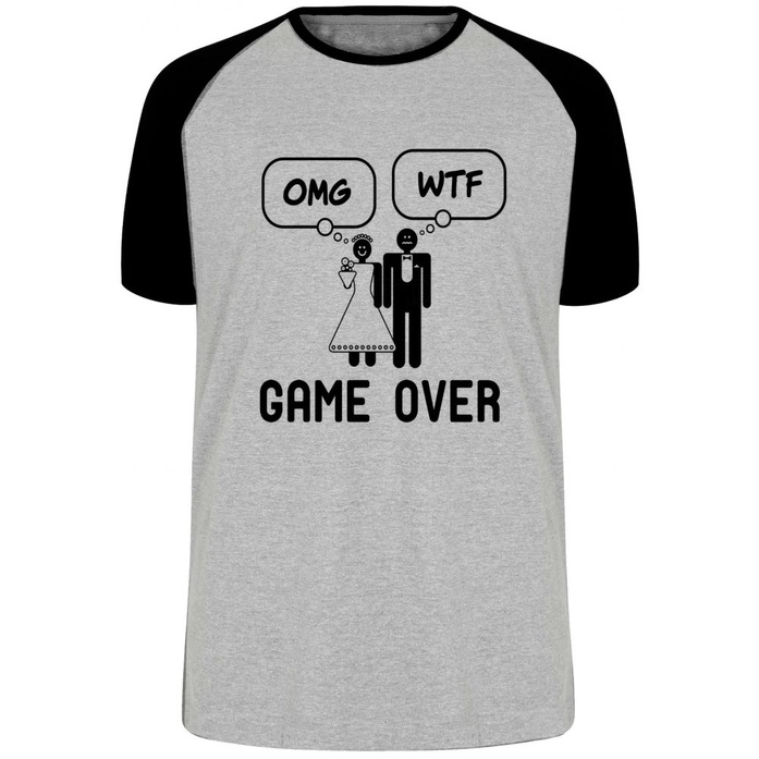 Camiseta Raglan Casamento Game Over | Shopee Brasil