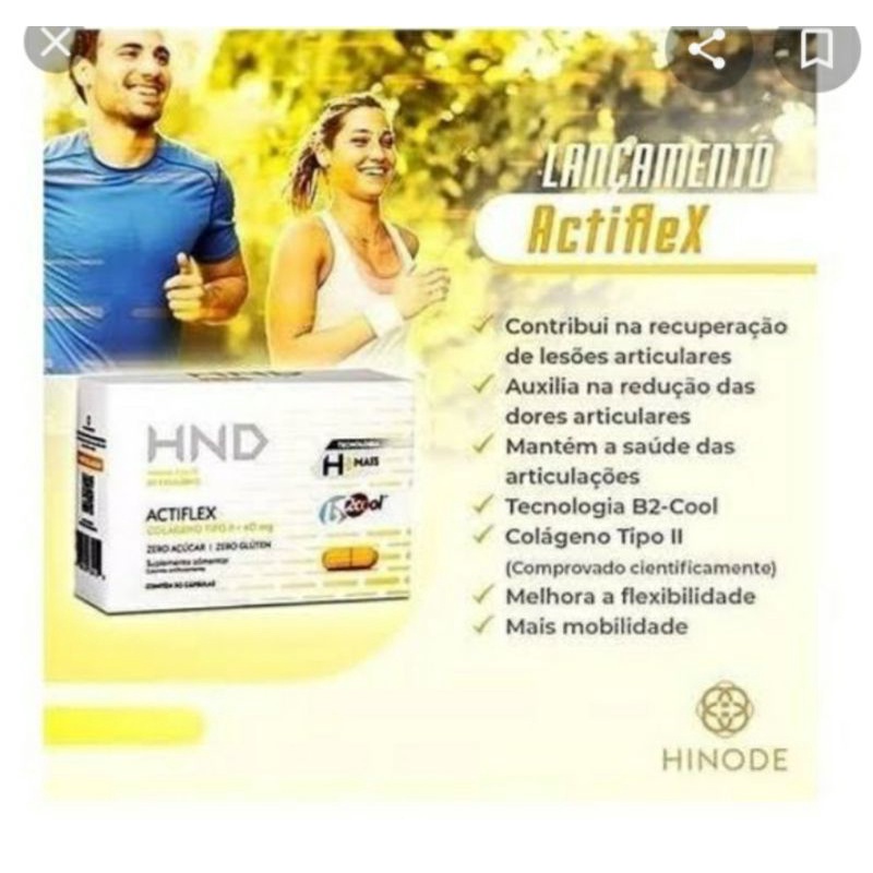 colágeno tipo 2 HND actiflex hinode 30 cápsulas. | Shopee Brasil