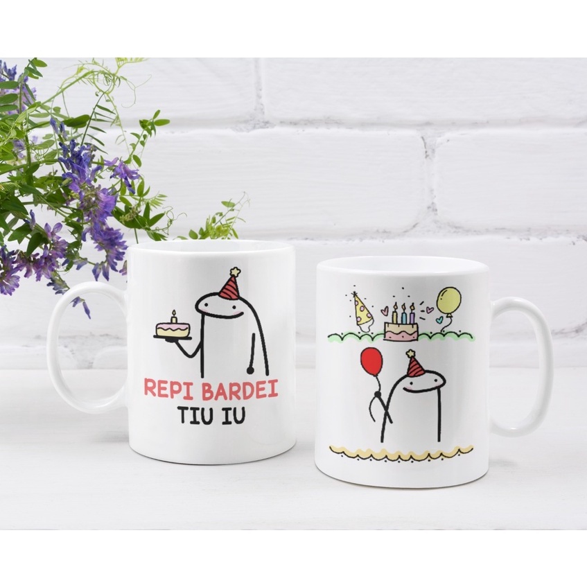 Caneca Flork meme Rapi Bardai tiu iu aniversário parabéns | Shopee Brasil