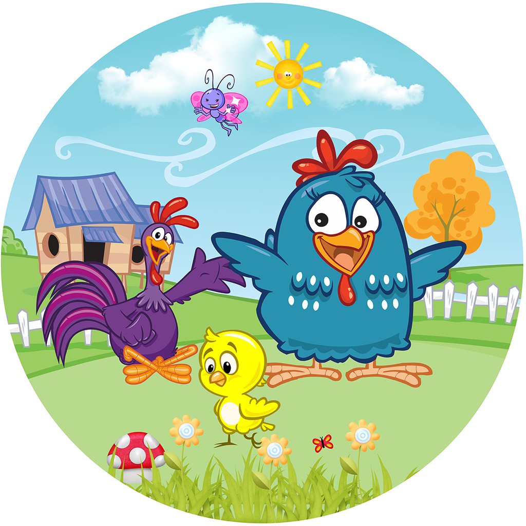 Painel Redondo Tecido Sublimado C/elástico galinha pintadinha | Shopee ...