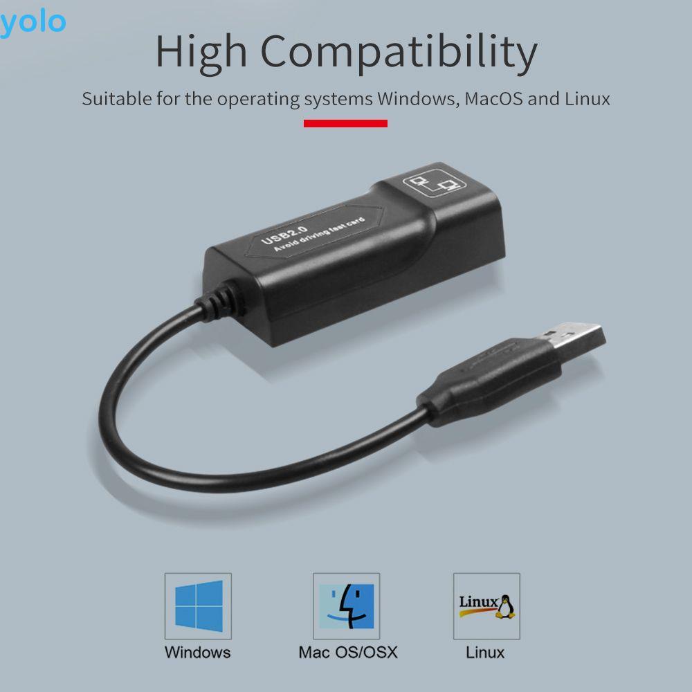 YOLO1 Ethernet Adapter Hight Speed Windows 7/8/RJ45 10/100 Mbps LAN USB Placa De Rede Adaptador ...