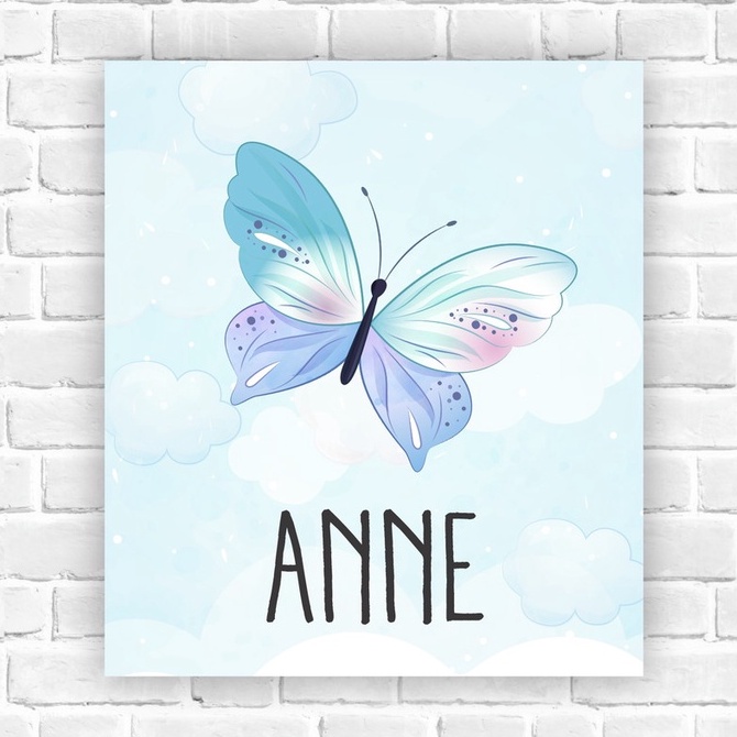 QUADRO DECORATIVO INFANTIL TEMA BORBOLETA PERSONALIZADO COM NOME JÚLIA, QUARTO DE MENINA ...