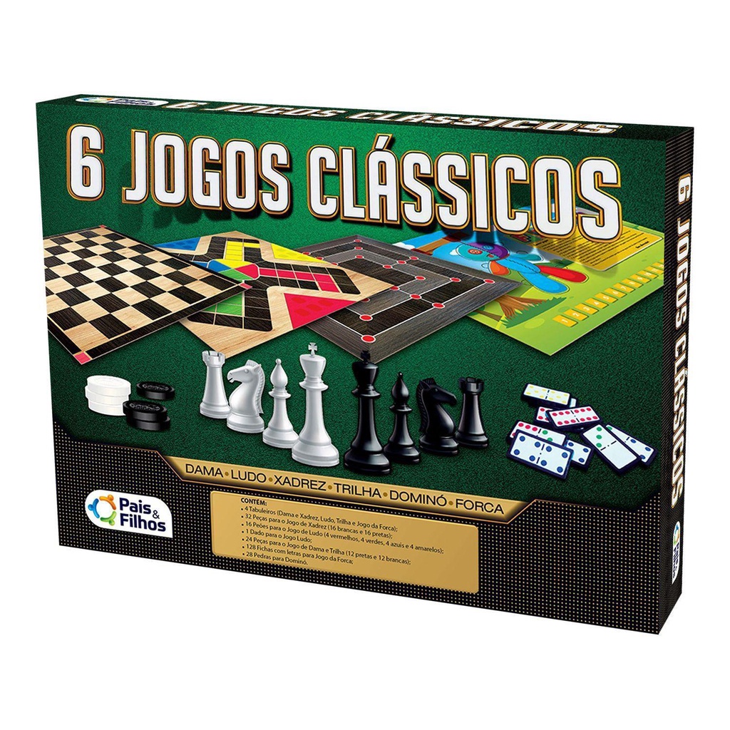 Jogos Pais E Filhos Conjunto 06 Jogos Classicos De Tabuleiro | Shopee ...