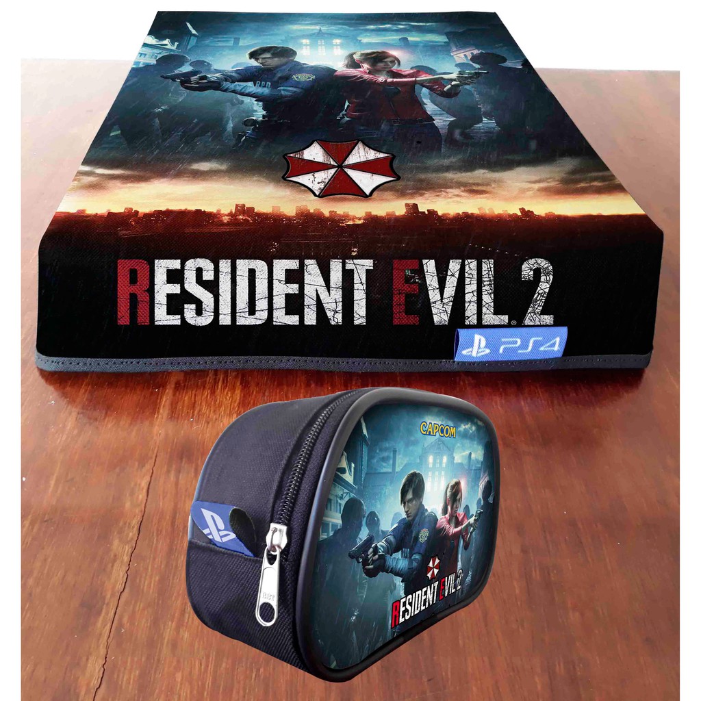 Kit Capa PS4 + 1 Case de controle Resident Evil 2 protetora Anti Poeira ...