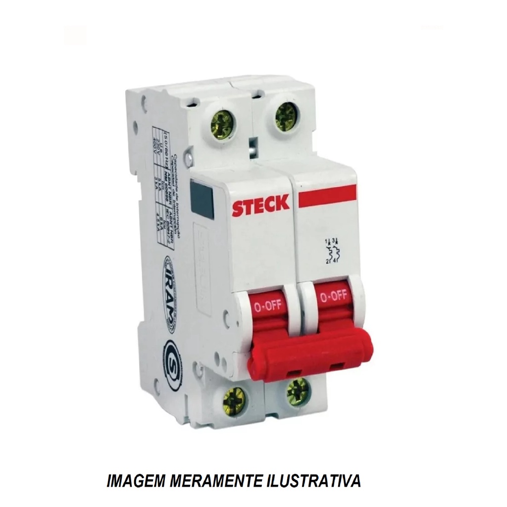 mini disjuntor bipolar 10a curva c steck | Shopee Brasil