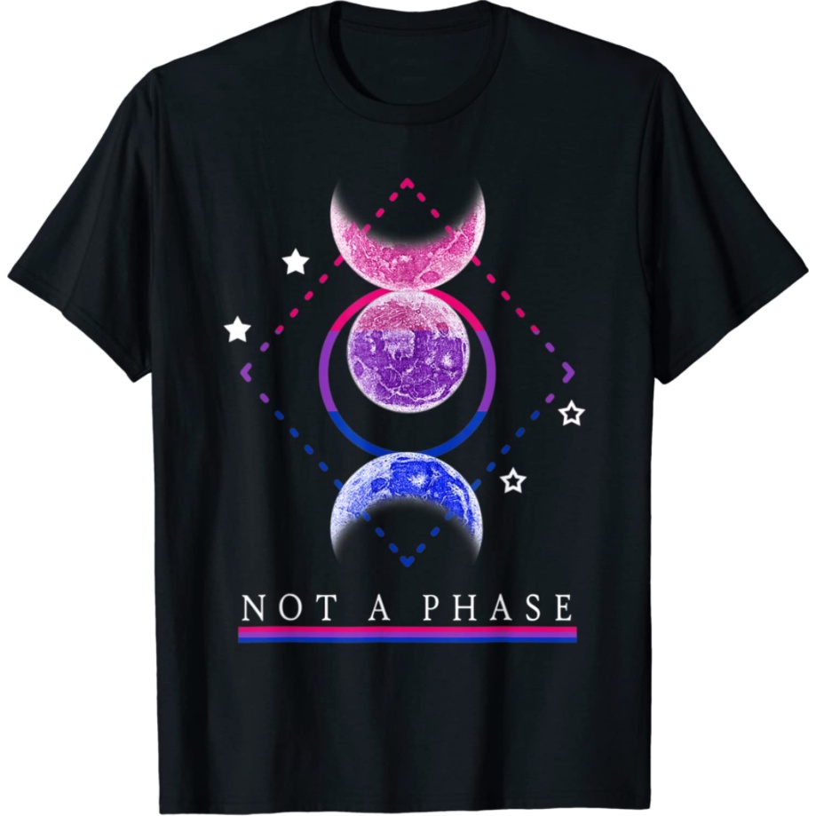 Camiseta Preta Estampa Bandeira Not a Fase Lua LGBT Bisexual | Shopee ...