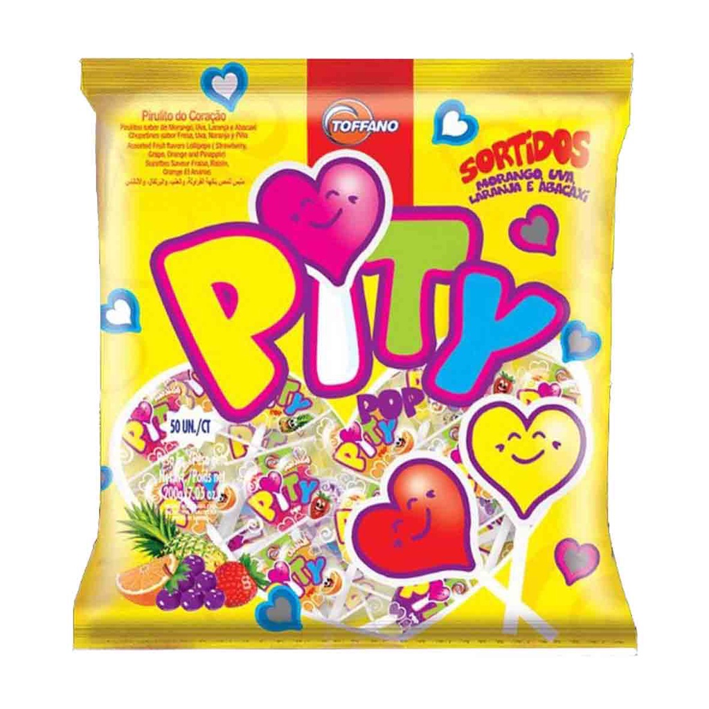 Pirulito Pity Pop Sortido - Toffano 200g | Shopee Brasil