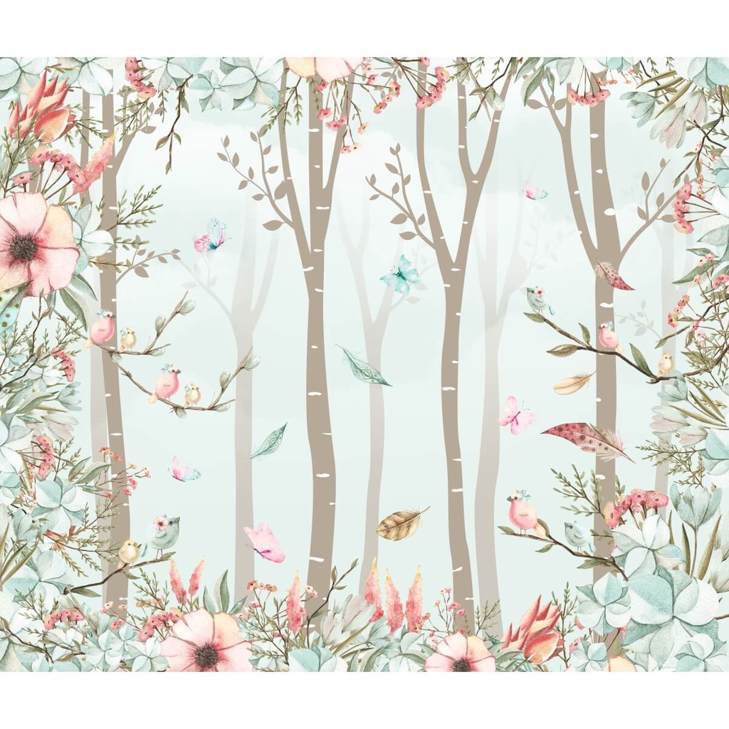 Papel de Parede Personalizado Jardim Encantado Floresta Encantada ...