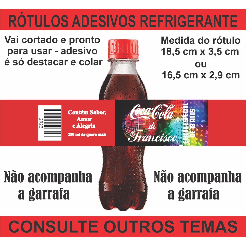 10 Rótulos Adesivos Coca-cola Balada - 2 | Shopee Brasil
