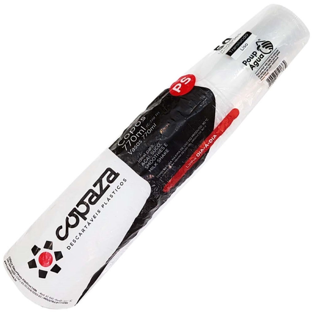 Copo Descartável 770ml Translúcido Copaza 50 Unidades | Shopee Brasil