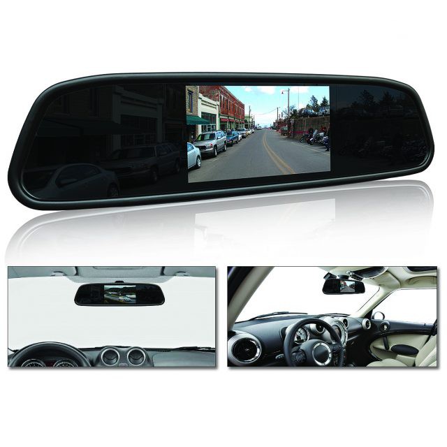 Retrovisor interno monitor Tela LCD 4,3” Entrada para Câmera de Ré | Shopee Brasil