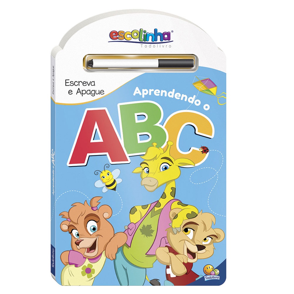 Escolinha Escreva e Apague: Aprendendo o ABC Livro Infantil | Shopee Brasil