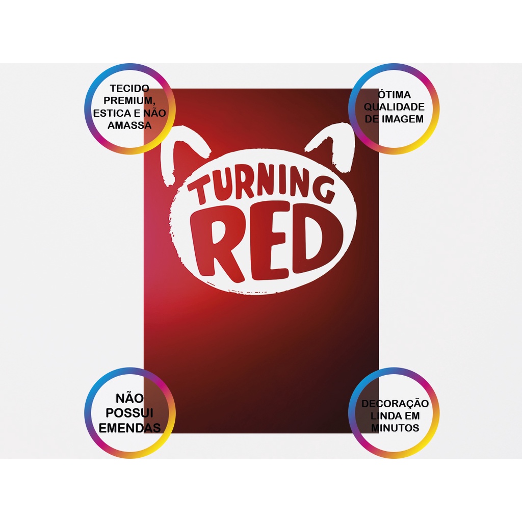 Painel De Festa 3d Vertical - Filme Turning Red Logo - 1,50 x 2,20 ...