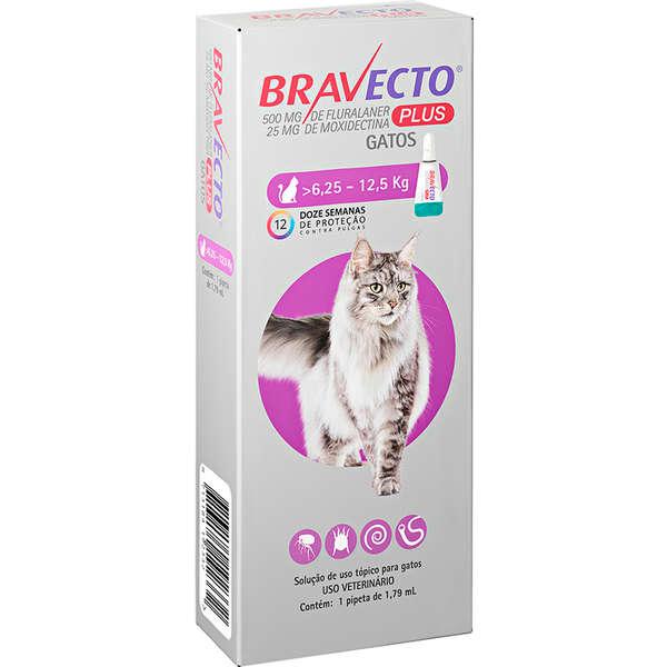 Bravecto Plus Antipulgas E Carrapatos Gatos 6,25 A 12,5kg | Shopee Brasil