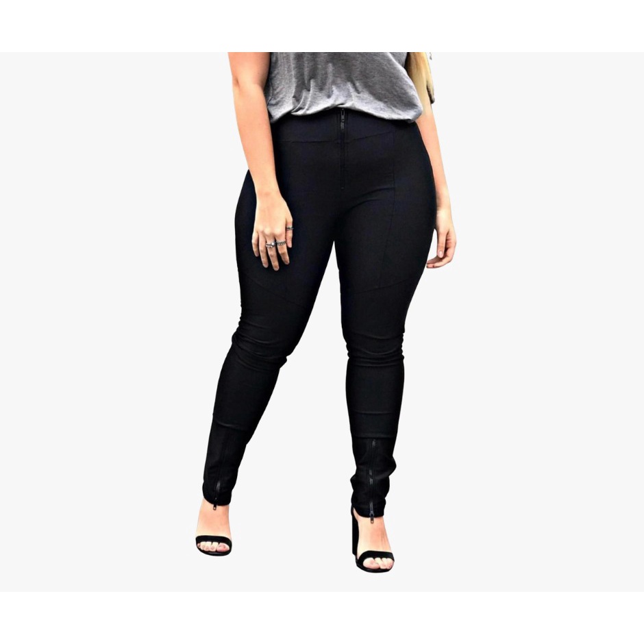 Calça Modelo Prada Plus Size Com Ziper E Bolsos | Shopee Brasil