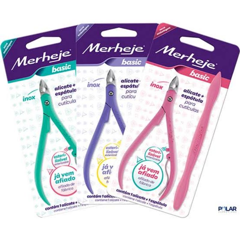 Alicate Para Cutículas Merheje Basic + Espátula | Shopee Brasil