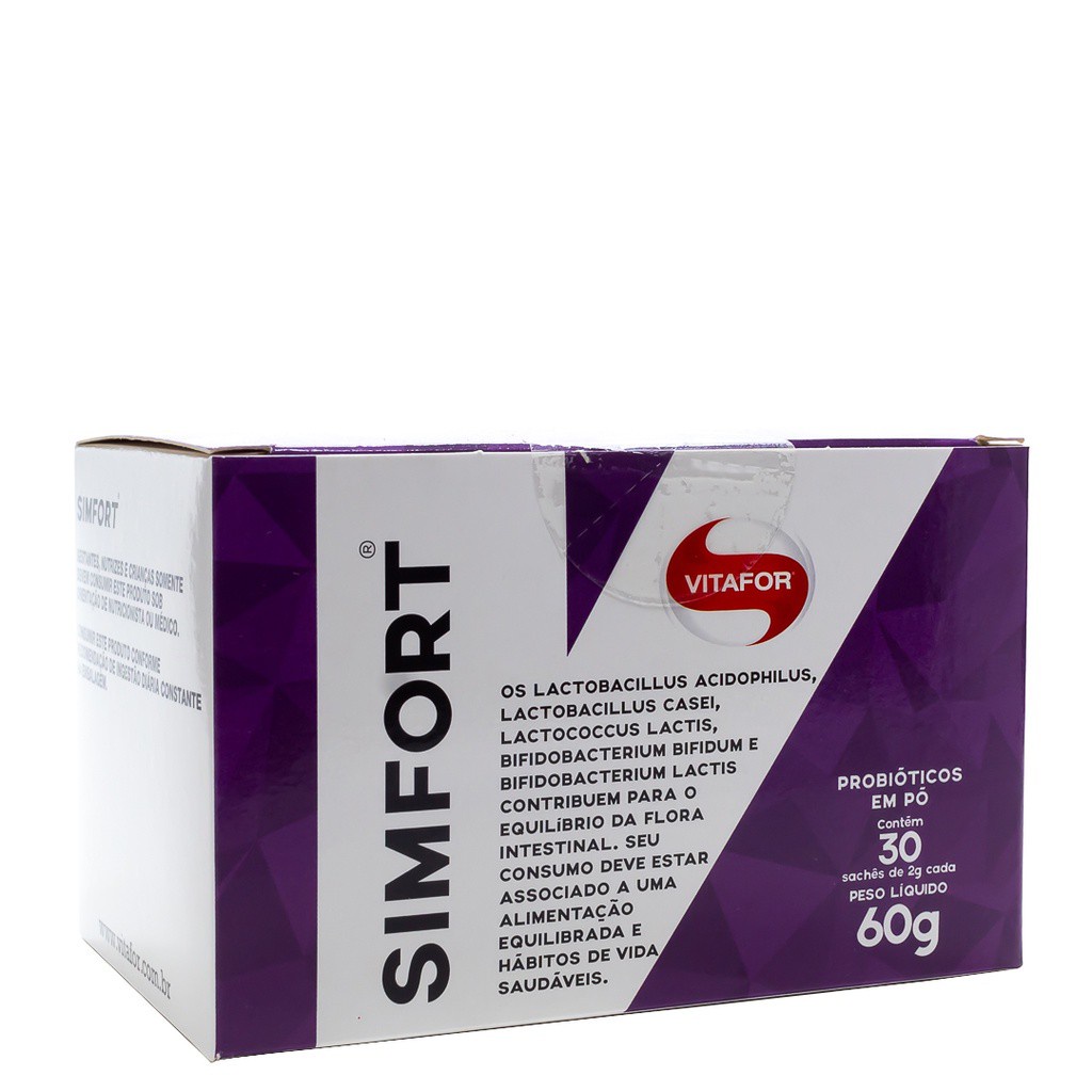 Simfort Probióticos Em Pó Sachê 30X2G Vitafor | Shopee Brasil