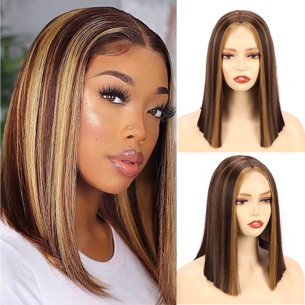 BR148 wig perucas femininas lace cabelo humano liso curta moda peruca ...