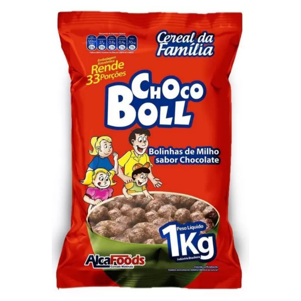 Cereal Matinal ChocoBoll Sabor Chocolate AlcaFoods 1Kg | Shopee Brasil