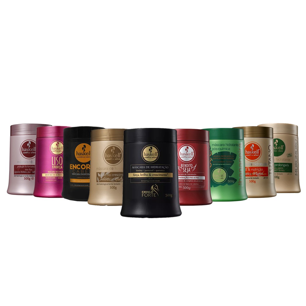 Kit Cronograma Capilar Haskell 500g - Escolha 3 Máscaras | Shopee Brasil