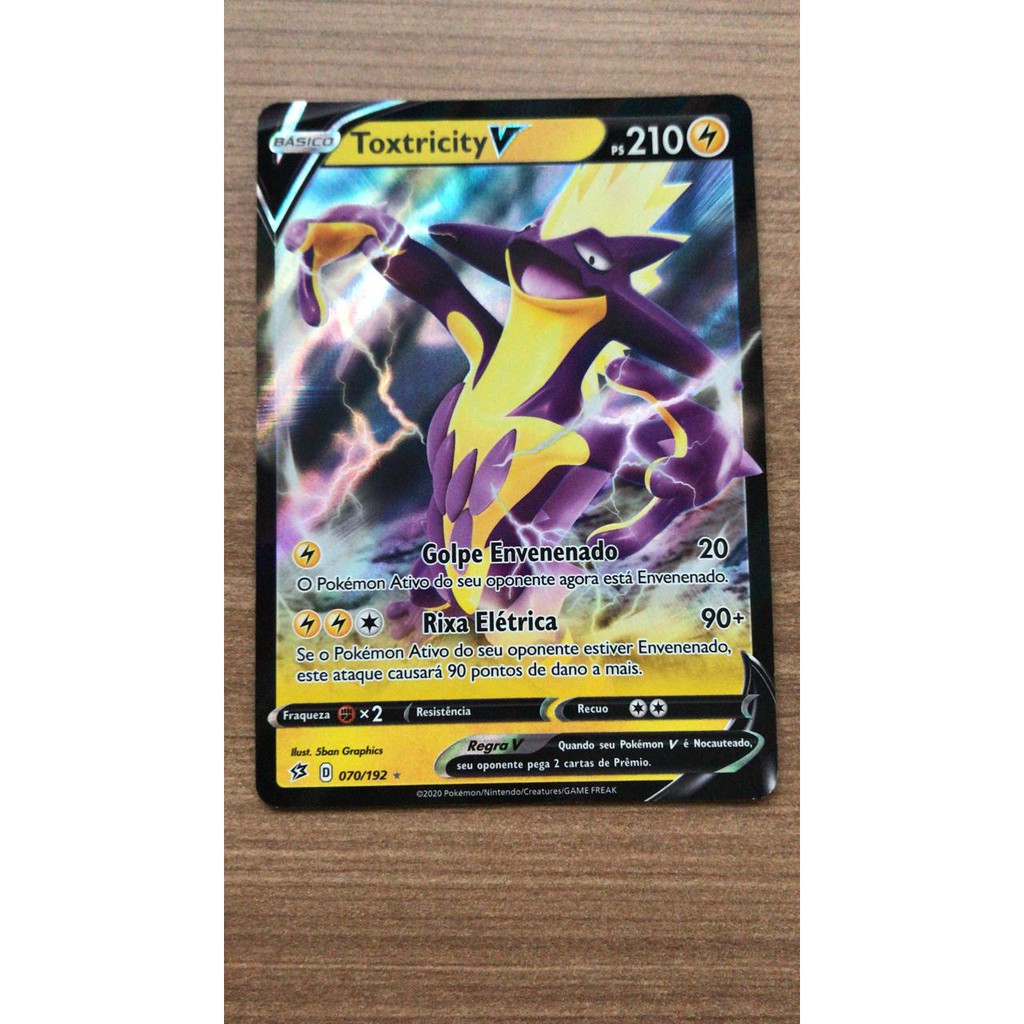 CARTA POKEMON TOXTRICITY V 070/192 COLEÇÃO ESPADA E ESCUDO RIXA REBELDE ...