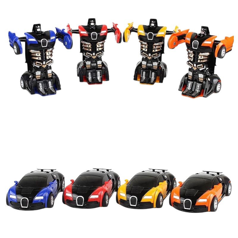 Brinquedo Carro Bugatti que vira robô Transformer Fricção 4 cores ...