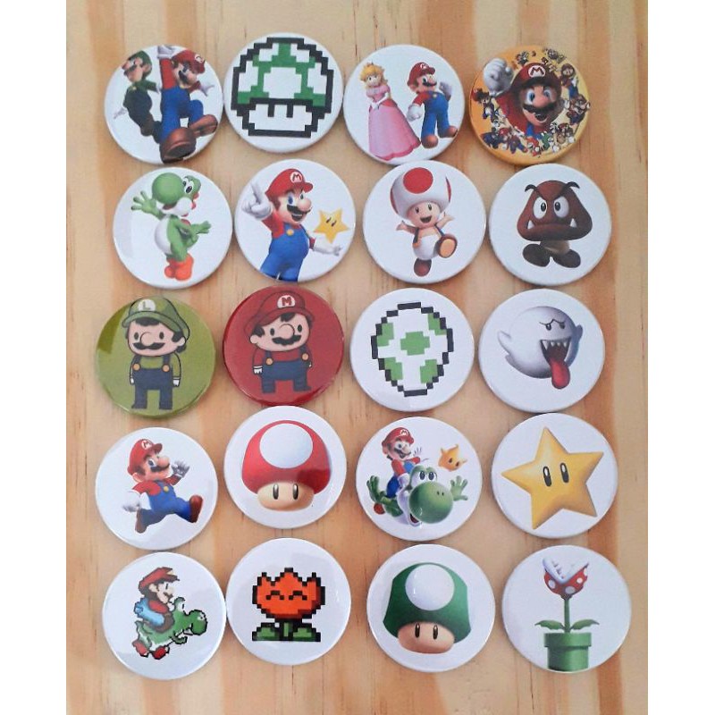 20 bottons Super Mario Bros. | Shopee Brasil