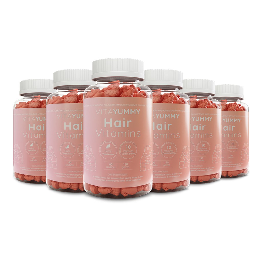 Vita Yummy Hair ( 3 potes ) Vitamins Gummy Vitamina para cabelos ...