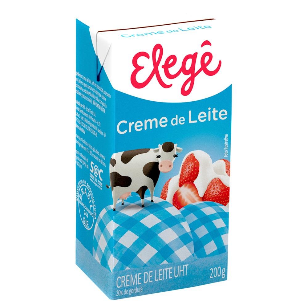 Creme De Leite UHT Tradicional Elegê 200G | Shopee Brasil