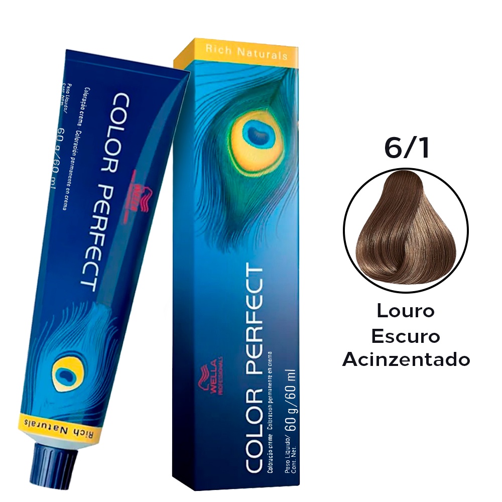 Wella Color Perfect 6/1 Louro Escuro Acinzentado 60g | Shopee Brasil