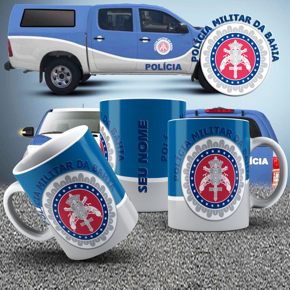 Caneca Polícia Militar da Bahia Personalizada com Seu Nome | Shopee Brasil