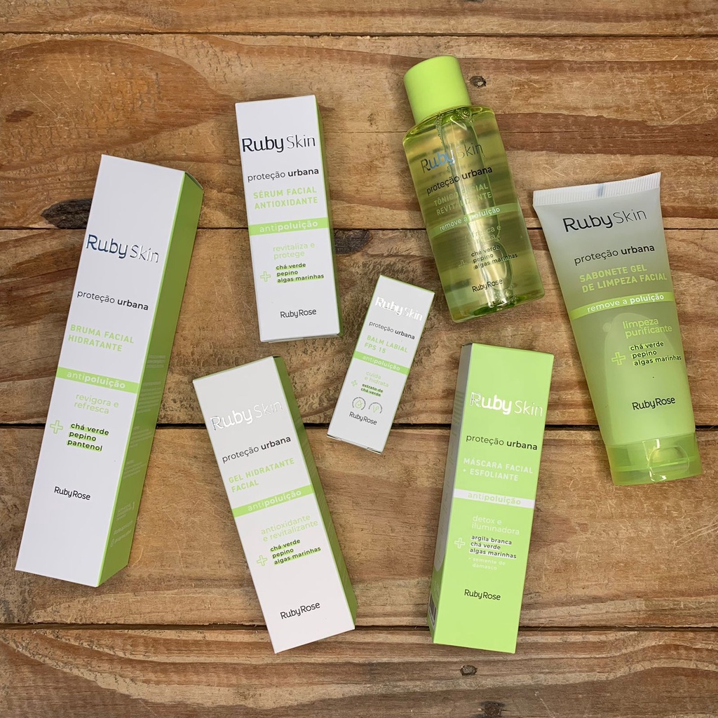 Kit Linha Completa Proteção Urbana de Skin Care Vegana Ruby Skin ...