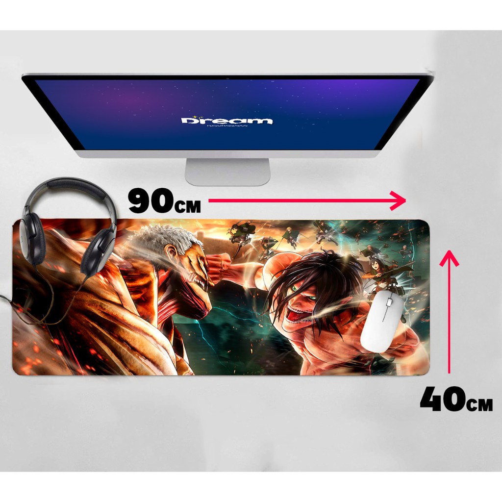 Mouse Pad Attack on Titan Shingeki no Kyojin Grande Extra Grande 90x40 ...