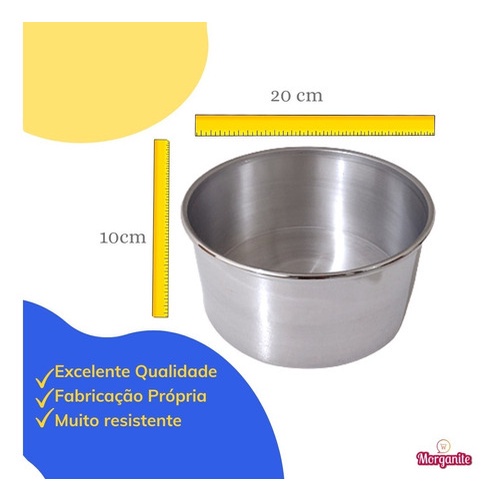 Forma De Bolo Alta 20x10 (diâm X Alt) Alumínio Resistente. | Shopee Brasil