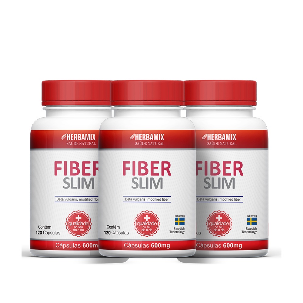 KIT 3 HERBAMIX FIBER SLIM - VIT. C, B7, B3 120 CAPSULA 600MG | Shopee ...