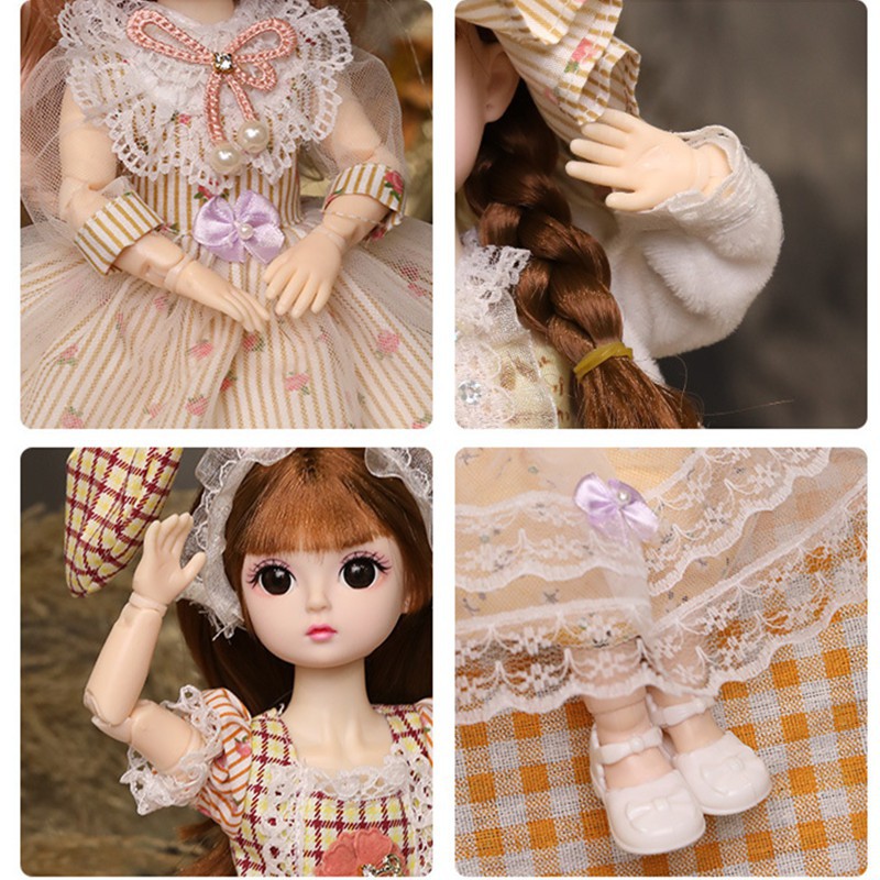 Boneca BJD Em Escala 1/6 De 30 Cm Com 21 Articulações Móveis E Vestidos ...