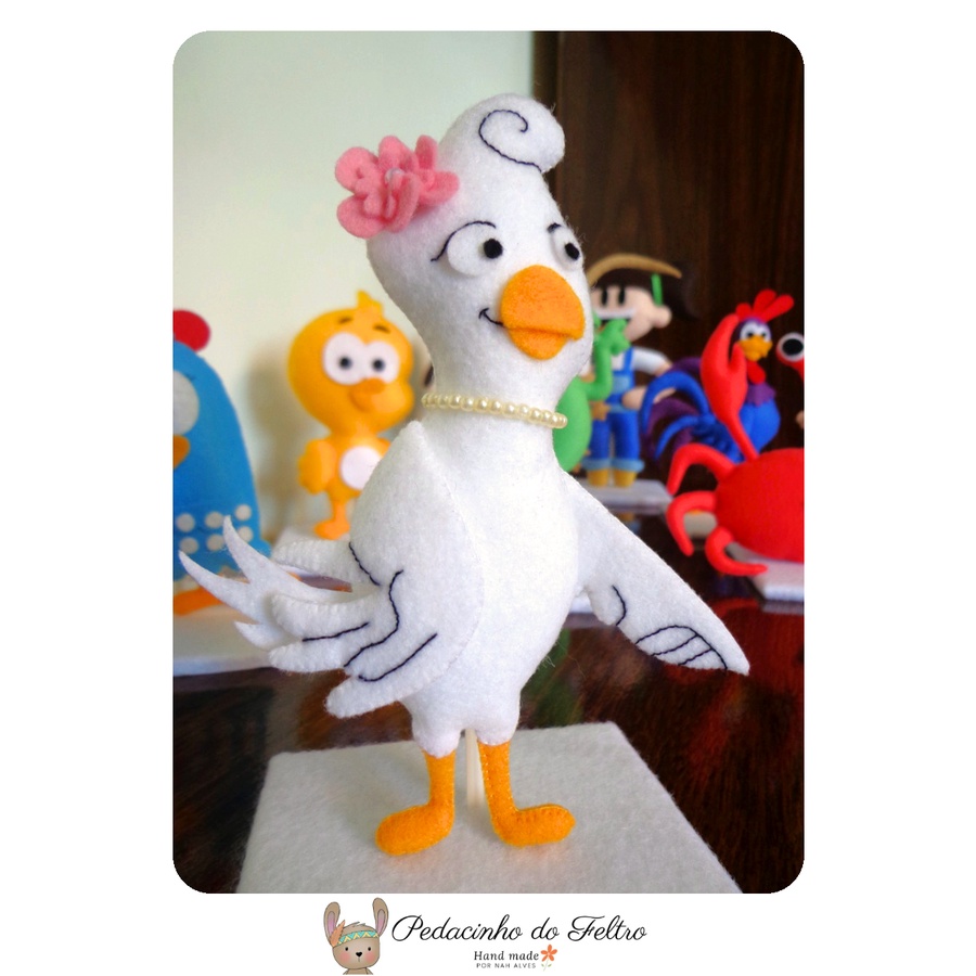 Pombinha Branca Turma da Galinha Pintadinha em feltro | Shopee Brasil