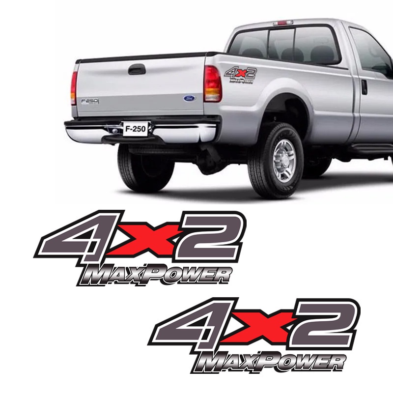 Adesivos 4x2 Max Power Ford F-250 Emblema Lateral Grafite | Shopee Brasil