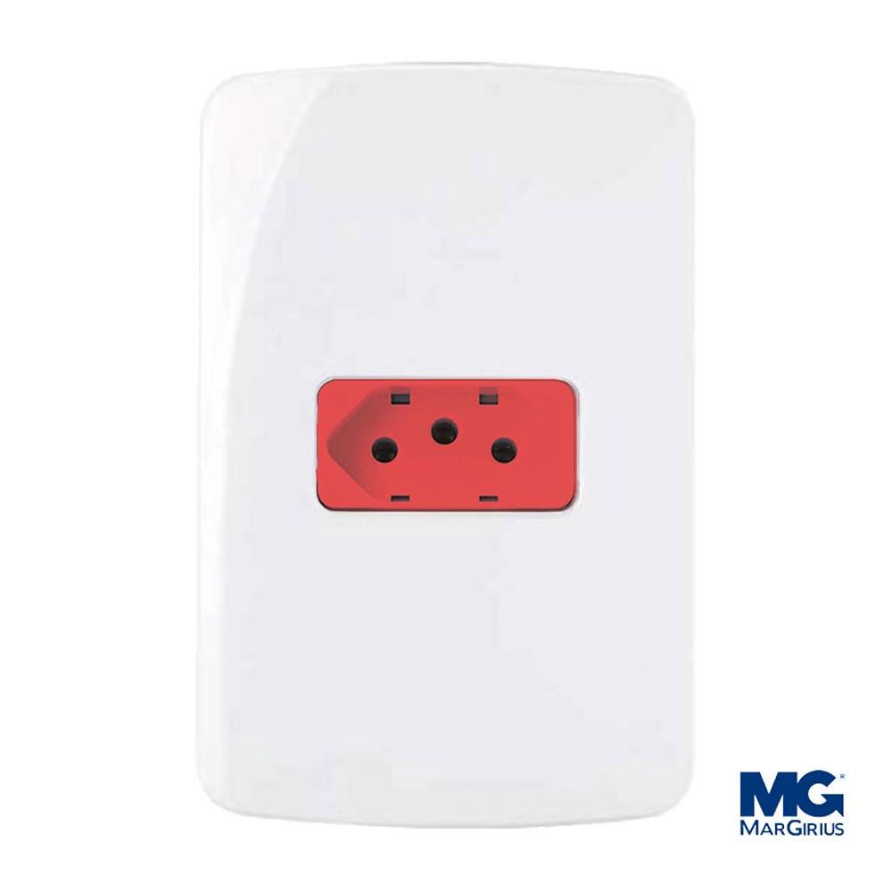 Conjunto Tomada 20A VERMELHO 250V 4X2 MARGIRIUS LINHA B3 | Shopee Brasil