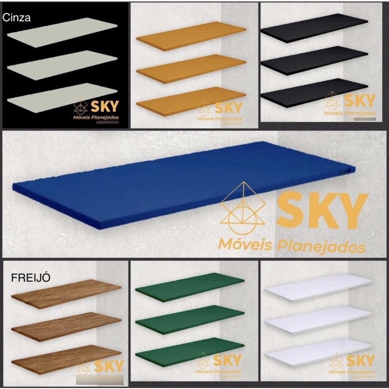 PRATELEIRAS E NICHOS EM MDF (2pcs 80x20 freijó 45mm ) - SOB MEDIDA ...