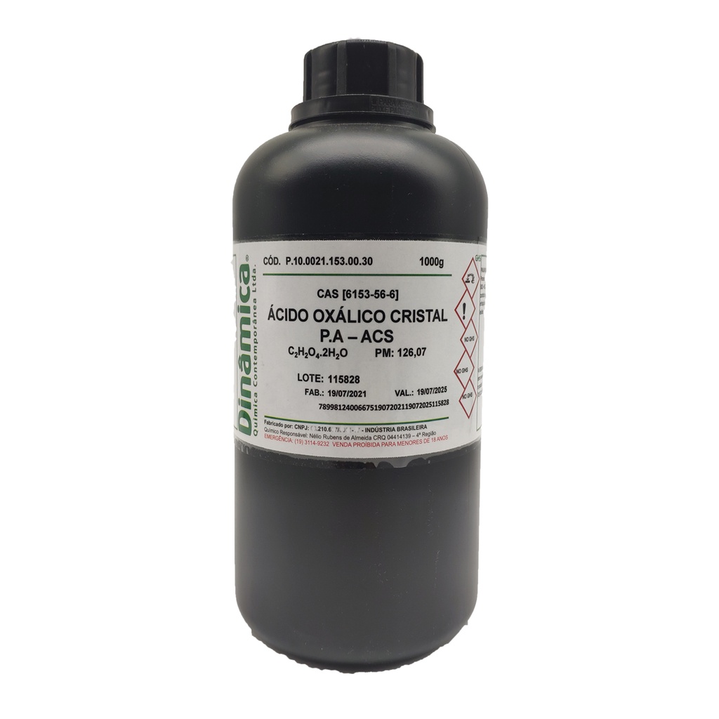 Acido Oxálico 2H2O PA Frasco 1000Gr | Shopee Brasil