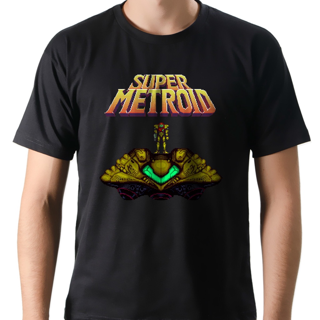 Camiseta Geek Games Super Metroid Snes Ship & Samus Aran | Shopee Brasil