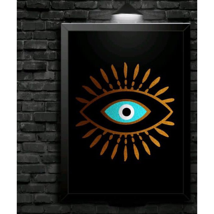 Quadro Decorativo - Olho Grego Dourado - Esotérico - Talismã Contra ...